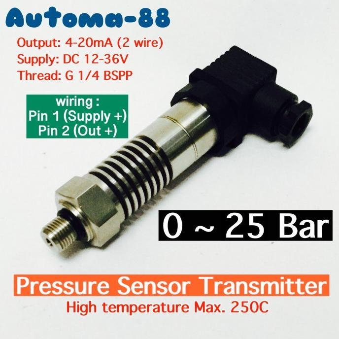 Jual High Temperature Pressure Transmitter 0-25Bar 25 Bar 4-20mA Max ...