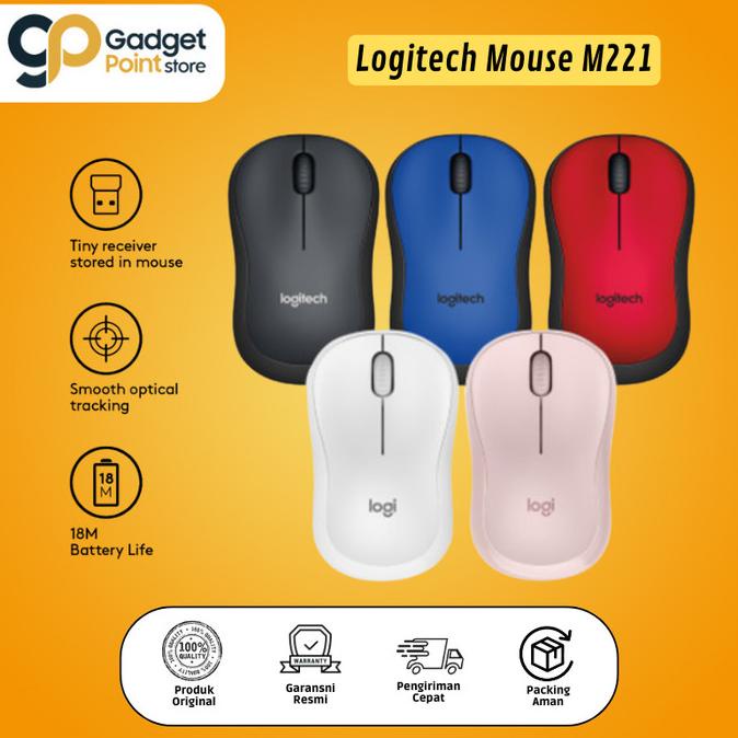 Jual Logitech M221 Silent Wireless Mouse - Original Garansi Resmi 3 ...