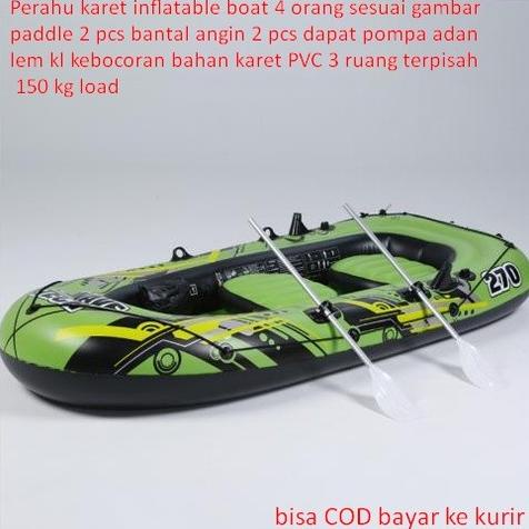 Jual Perahu Karet Inflatable Boat 4 Orang Sesuai Gambar Paddle 2 Pcs ...