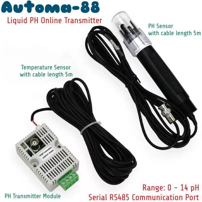 Jual Industrial PH meter Transmitter 0-14 PH Sensor Serial RS485 com RS ...
