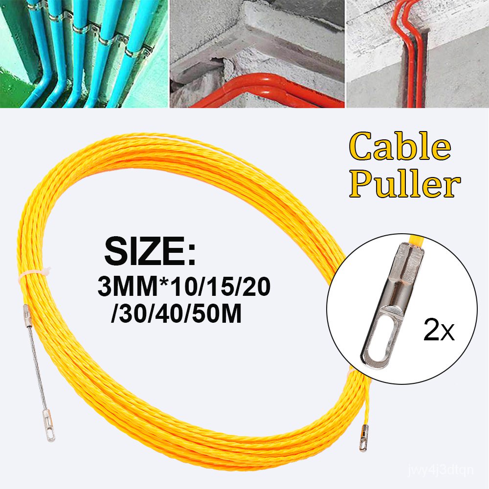 Jual &3mm Yellow Cable Puller Fish Tape Reel Puller Fiberglass Metal ...