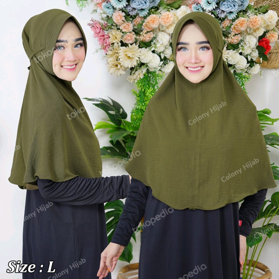 Jual Bergo Maryam Crinkle Airflow Premium Pet Anthem dan Tali Size L | Shopee Indonesia