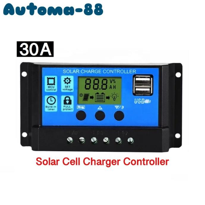 Jual Alat kontrol charger solar panel 30A Controller Dual USB PWM 30 ...