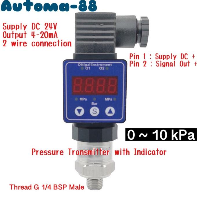 Jual Pressure Transmitter Indicator 10 kPa DC 24V 4-20mA 0-10kPa ...