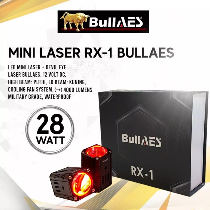 Jual LAMPU SOROT TEMBAK D2 MINI LASER BULLAES RX-1 28 WATT | Shopee ...