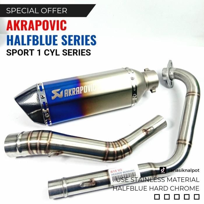 Jual KNALPOT YAMAHA R15 V4 IMPORT AKRAPOVIC HEXAGON | Shopee Indonesia
