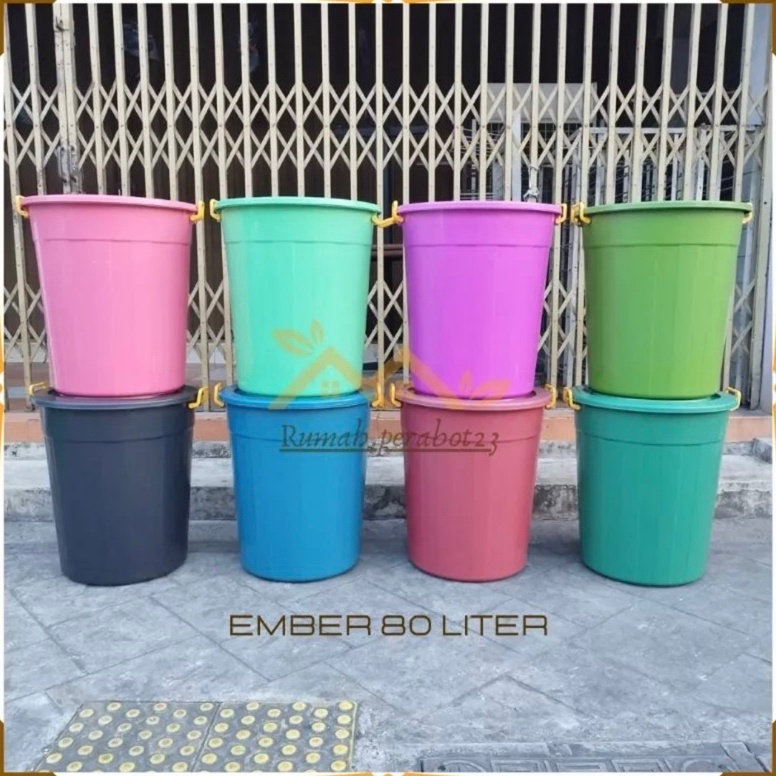 Jual Premium.. Ember Air Plastik + Tutup 80 Liter Warna / Ember Air ...