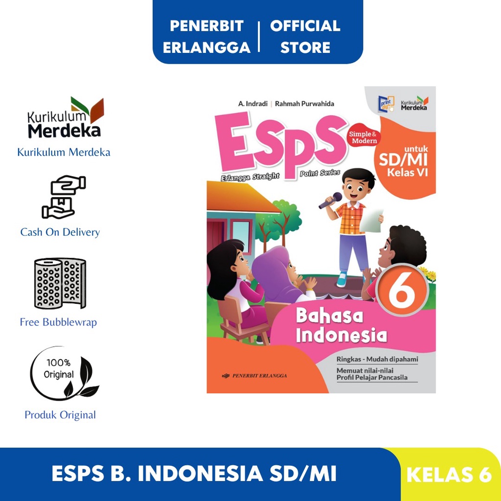 Jual [Erlangga Official] Esps Bahasa Indonesia Sd/Mi Kelas 6 - Kurikulum Merdeka | Shopee Indonesia
