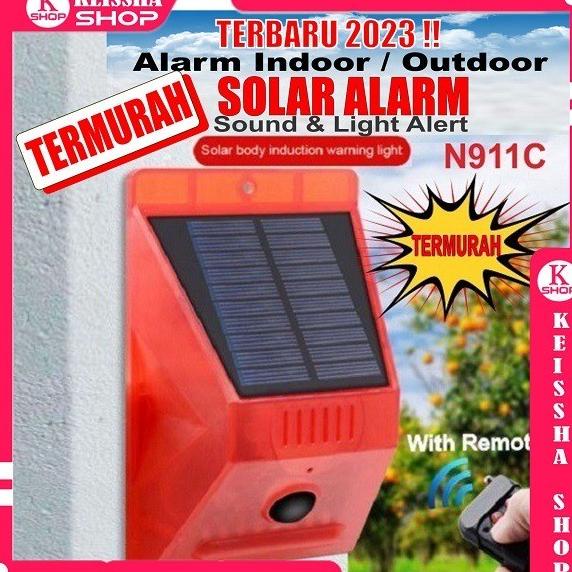 Jual _^_^_^] Solar warning light LED remote alarm / anti-theft alarm ...