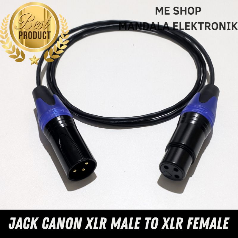 Jual kabel mixer audio xlr male to xlr female 3M kabel canare bodi ...