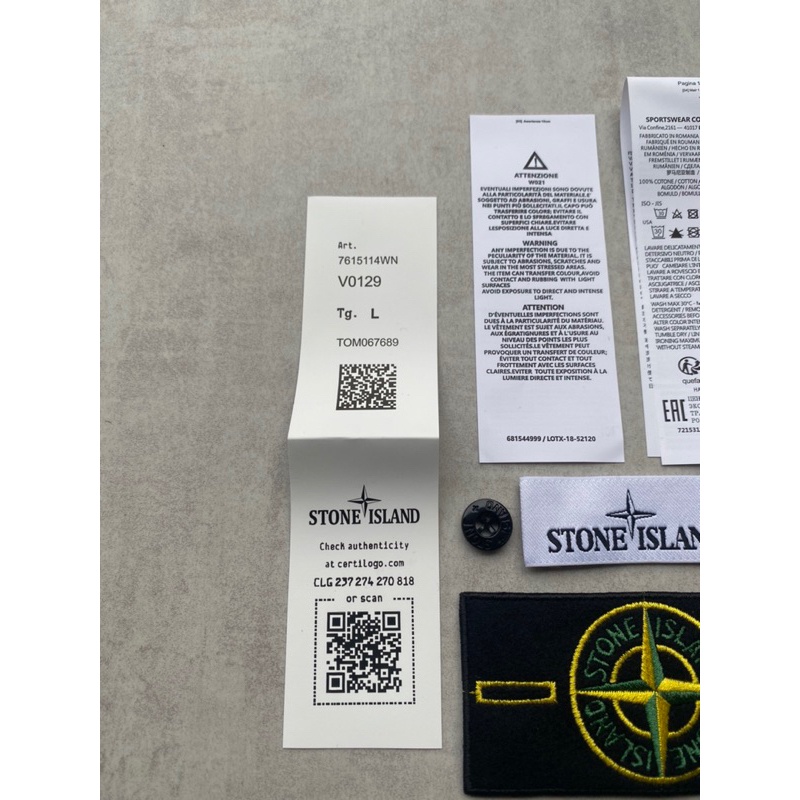 Jual Patch Dan Label Certilogo Stone Island Full Label Lengkap | Shopee ...