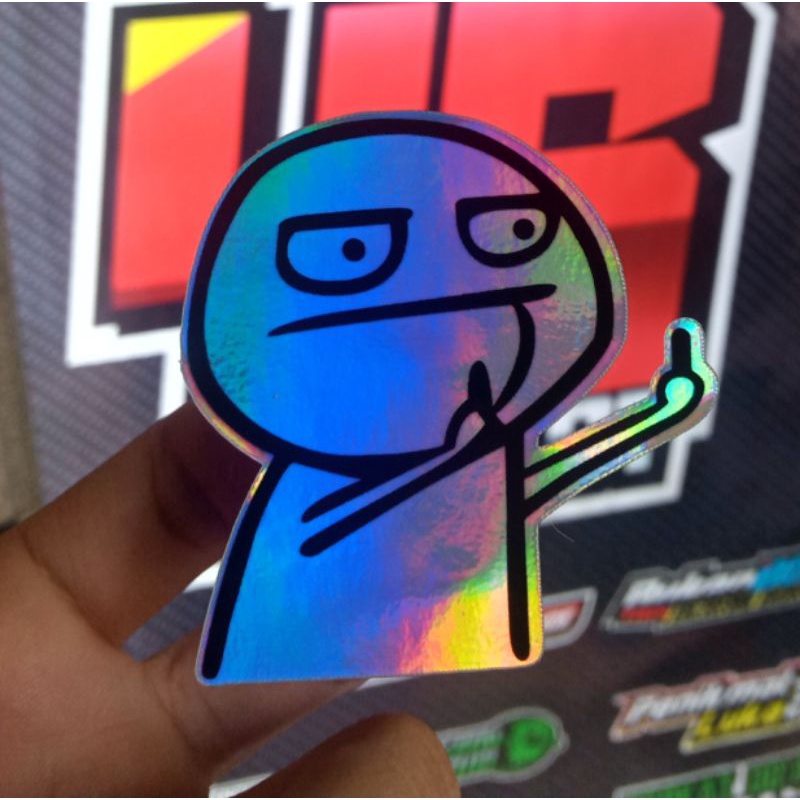 Jual Stiker Fucek Middle Finger Hologram | Shopee Indonesia