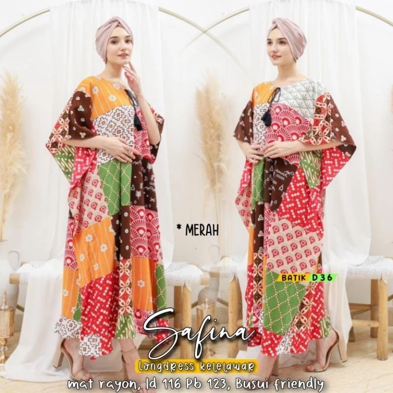 Jual LONGDRESS KAFTAN TAMBAL SEMERBAK BATIK ORIGINAL RAYON PREMIUM ...