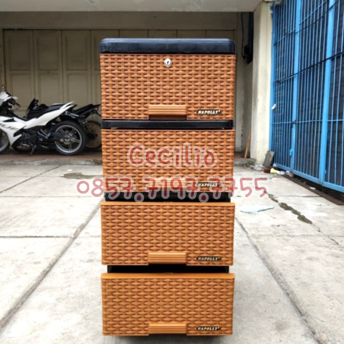 Jual Lemari Laci Plastik Napolly Rotan 4 / 5 Susun Contac 400 / 500 ...