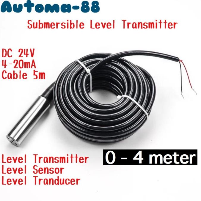 Jual Submersible Water Level Transmitter 0-4m sensor 4 meter output 4 ...