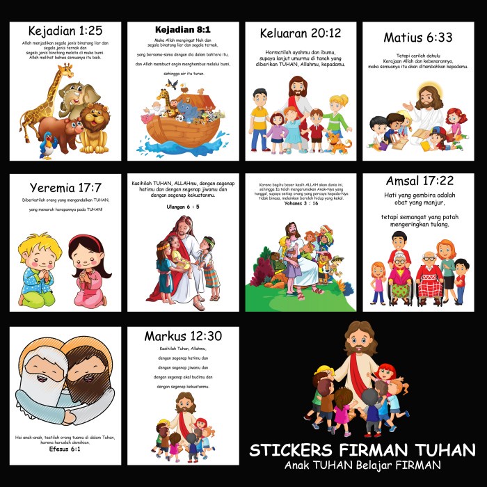 Jual [Wall] Stiker Rohani Kristen Untuk Anak Sekolah Minggu Belajar ...
