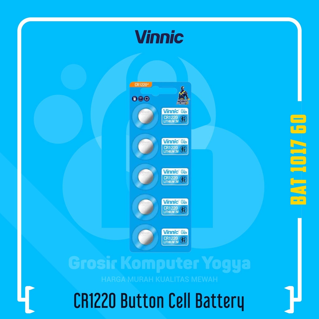 Jual Vinnic CR1220 3V Lithium Button Cell Baterai | Shopee Indonesia