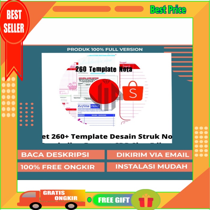 Jual PROMO 0 ONGKIR Paket 260+ Template Desain Struk Nota Pembelian ...