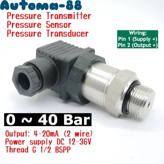 Jual Pressure Transmitter 40Bar DC 24V 4-20mA 0-40 Bar Sensor Pressure 4MPa | Shopee Indonesia