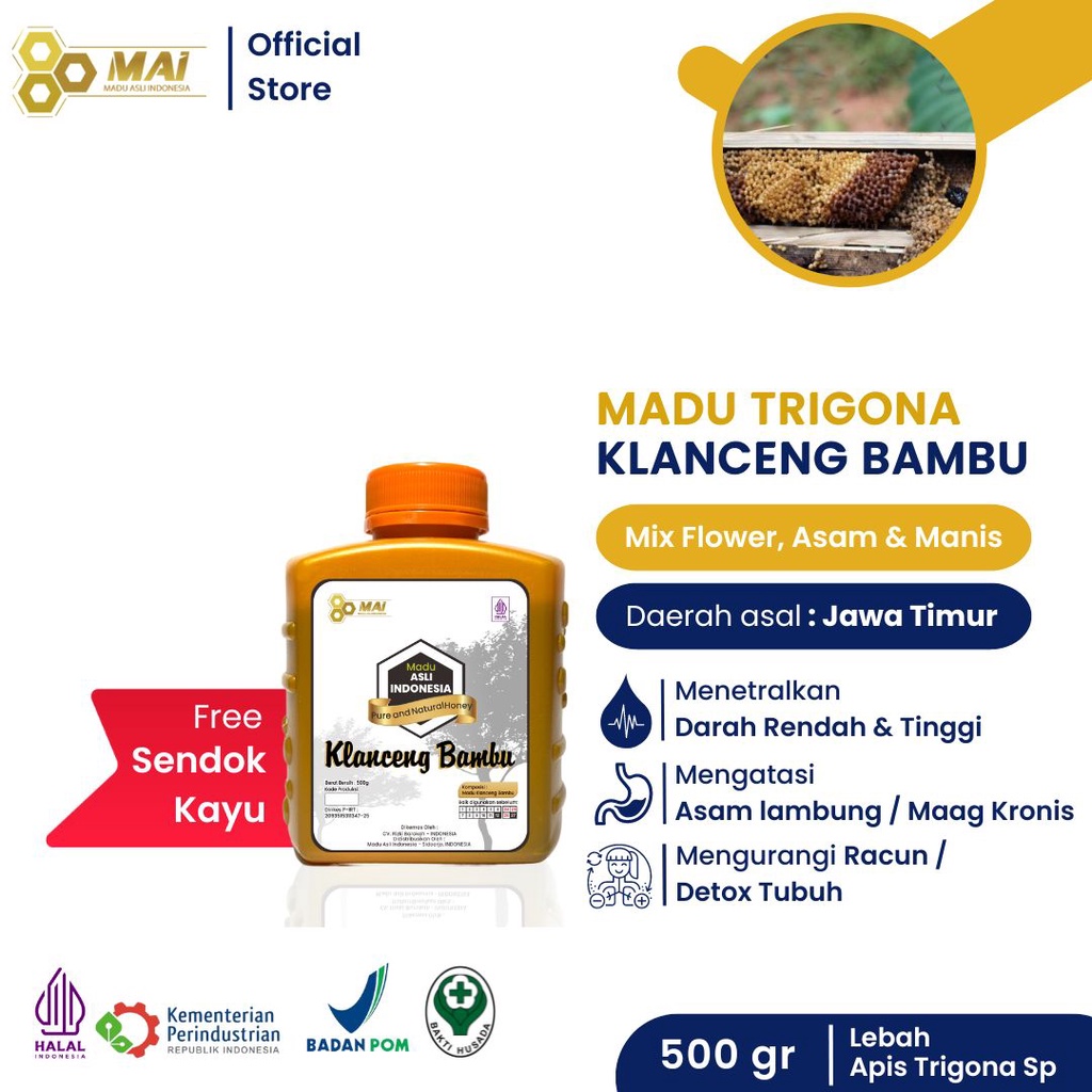 Jual [PROMO] Madu Klanceng Bambu - Madu Lanceng 500 gr / 1/2 kg- Madu Hitam Kelulut / Apis ...