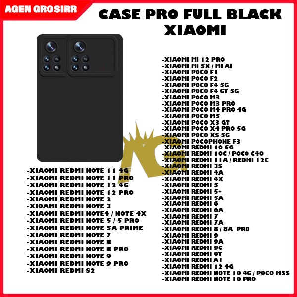 Jual AG- CASE FULL BLACK REDMI A3 2024 / 13C / 9/9A/9C/9T/3S/4A/4X/5/5 PLUS/5A/6/6A/7/7A/8/8A ...
