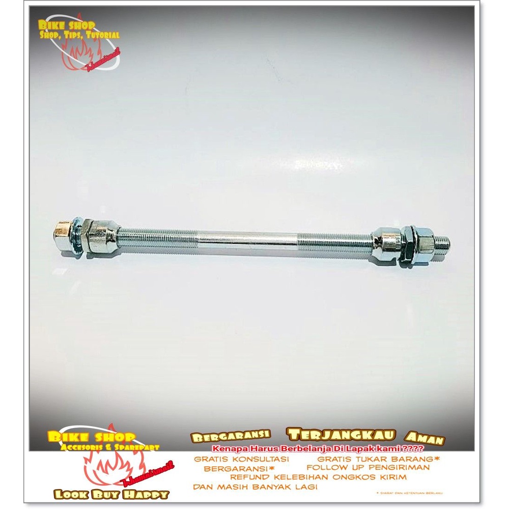 Jual AS RODA BELAKANG TAIWAN WARNA CHROME BESI MUR 15 20cm Sepeda MTB ...
