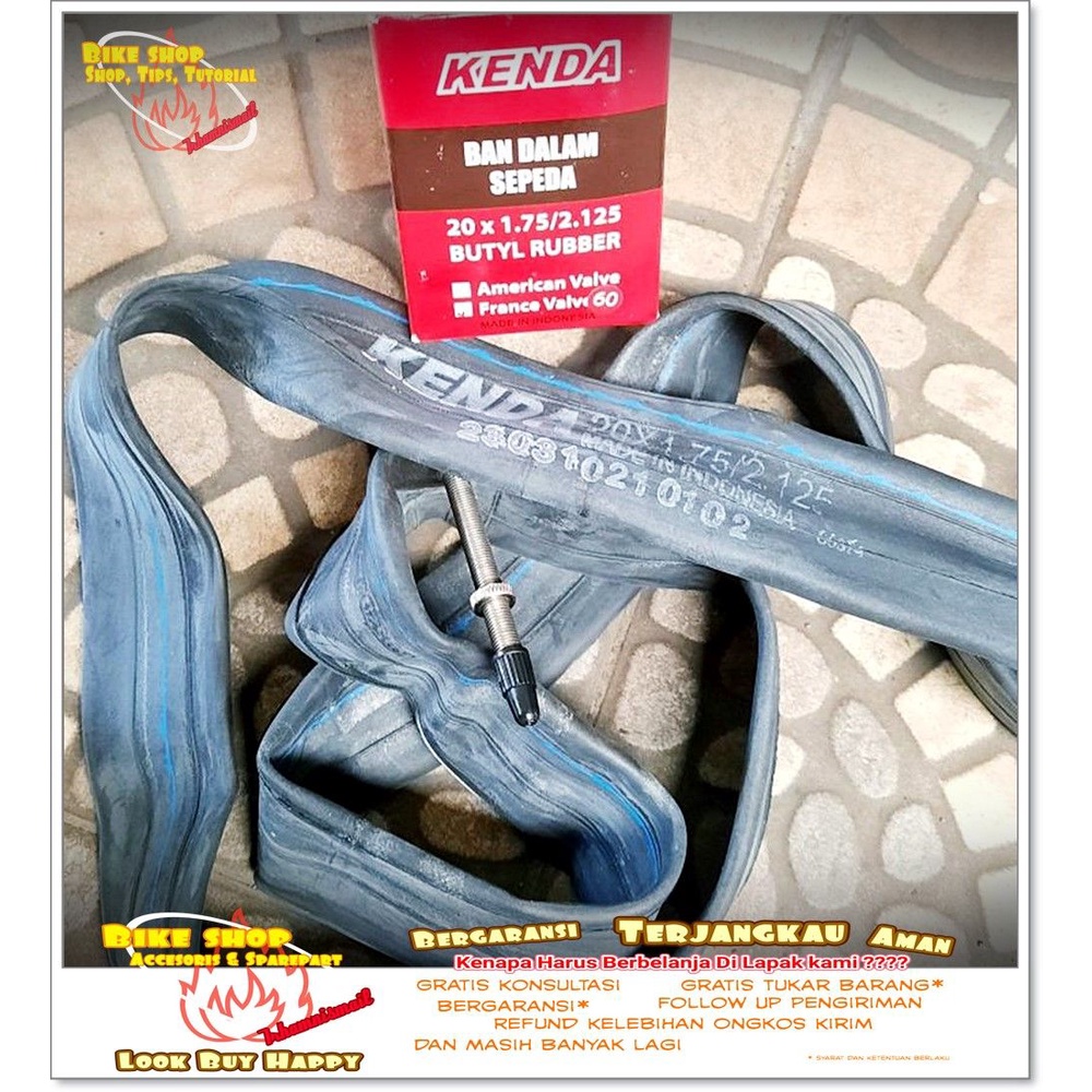 Jual BAN DALAM KENDA 20 x 1.75 - 2.125 FV 60mm Ban Sepeda MTB BMX | Shopee Indonesia