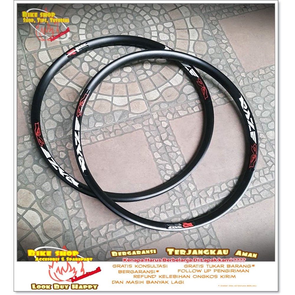 Jual RIMS VELG RAZE R6 26" 32 HOLE Hitam Dan Merah Sepeda MTB BMX ...