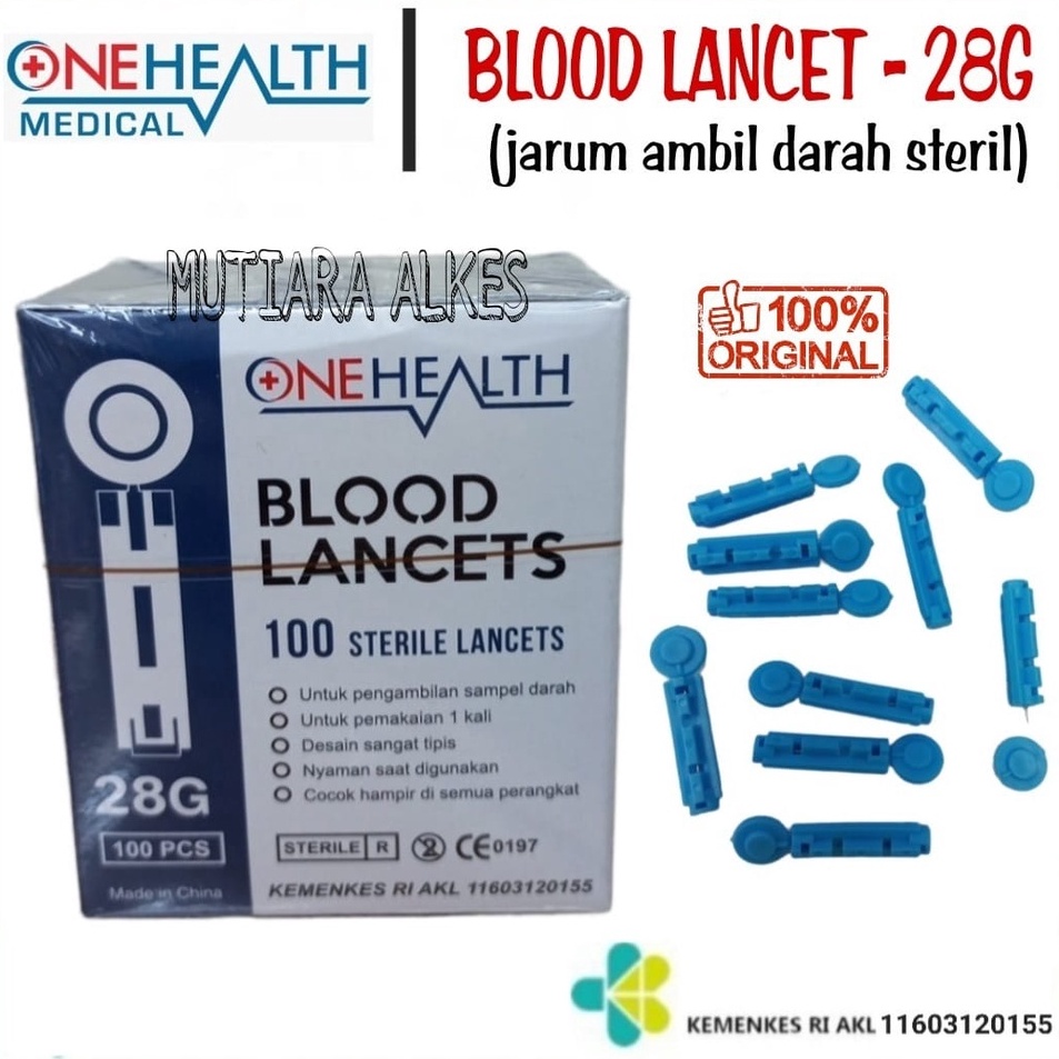 Jual Readystock Blood Lancet ONEHEALTH / Jarum Lancet / Jarum Ambil ...