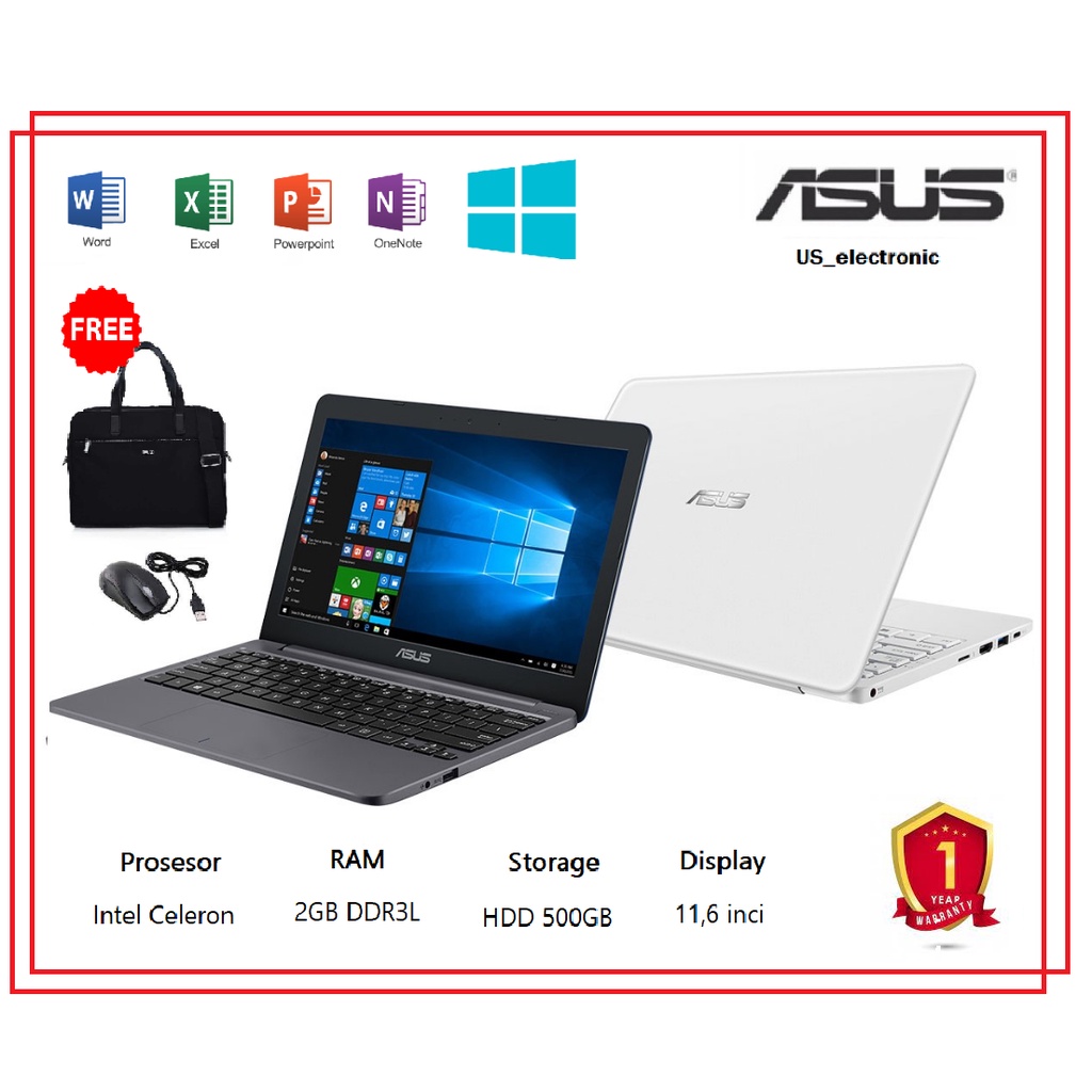 Jual SIAP PAKAI!!!Notebook Asus E203 Celeron RAM 4GB/500GB WINDOWS 10 | Shopee Indonesia