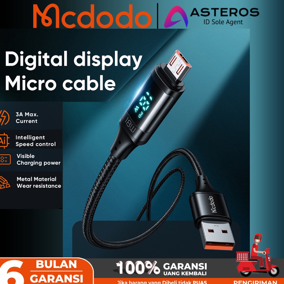 Jual ￣ qd MCDODO Kabel Data Micro USB Digital Display Cek Arus Hp FAST ...