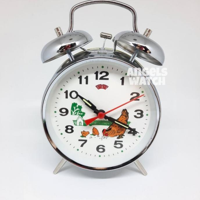 Jual Jam weker beker ayam jadul ukuran besar putar engkol tanpa baterai ...