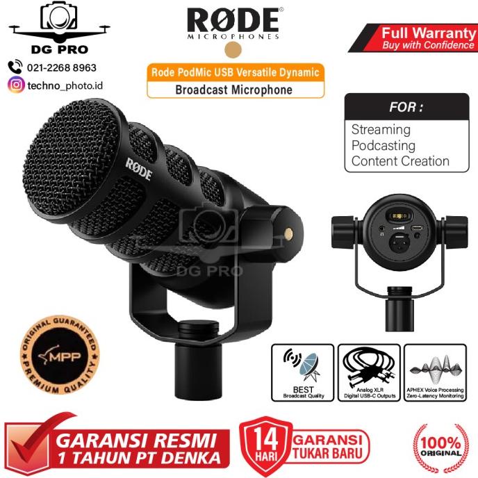 Jual Rode PodMic USB Versatile Dynamic Broadcast Microphone Pod Mic Resmi | Shopee Indonesia