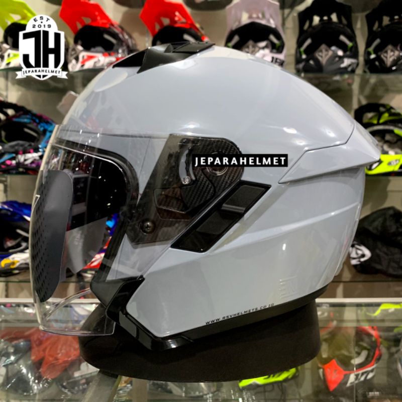 Jual Helm Half Face RSV SV 300 Double Visor Solid Polos Modern Grey Abu ...