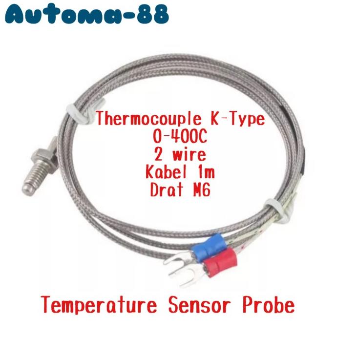 Jual Sensor Suhu 0-400 Derajat C Thermocouple Termokopel Type-K Kabel 1 ...