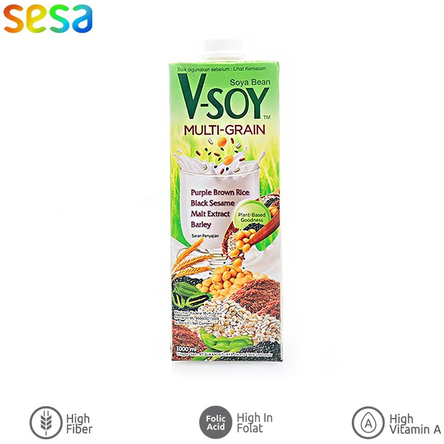 Jual RRZG4114 ORIGINAL% V-Soy Soya Bean Milk Multi Grain 1 Liter ...