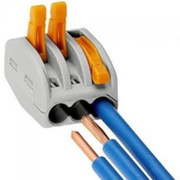 Jual Wago 3pin Quick Connector 222-413 Terminal Block PCT-213 Clamp 3 ...