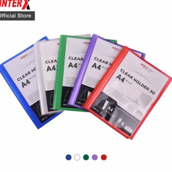 Jual FLBR3972 READY STOK Inter X clear holder A4 30 pocket lembar / display album / dokumen ...