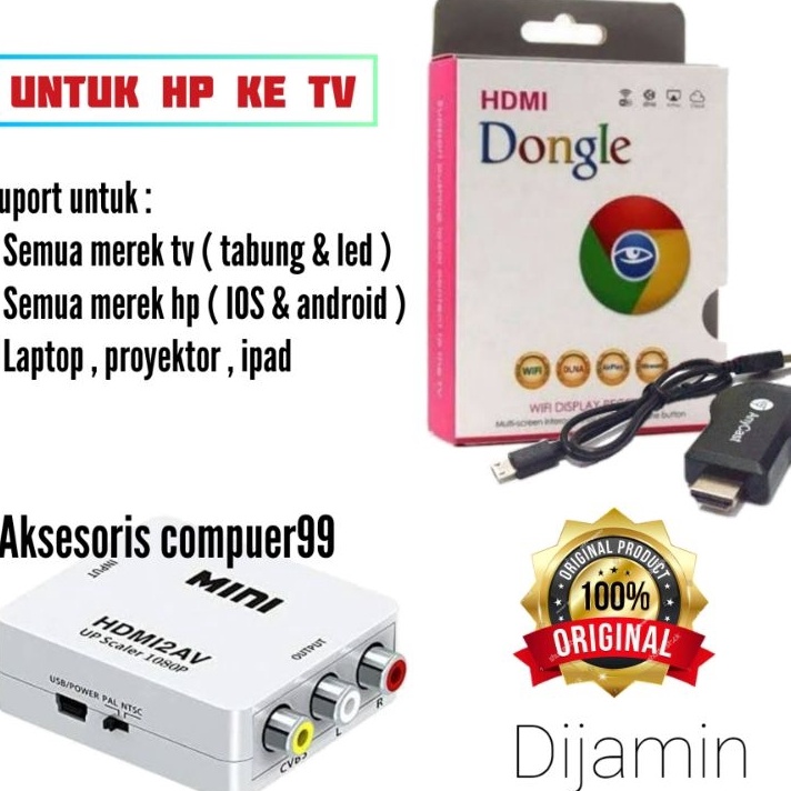 Jual LUL147 PAKET ANYCAST DONGLE PLUS CONVERTER HDMI TO RCA / ALAT ...