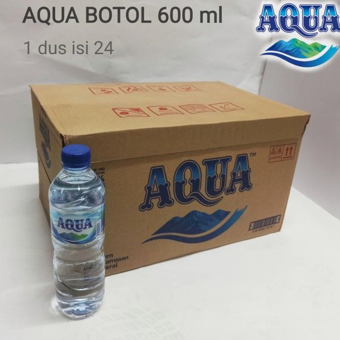 Jual Aqua botol 600ml air mineral 1 dus isi 24 | Shopee Indonesia