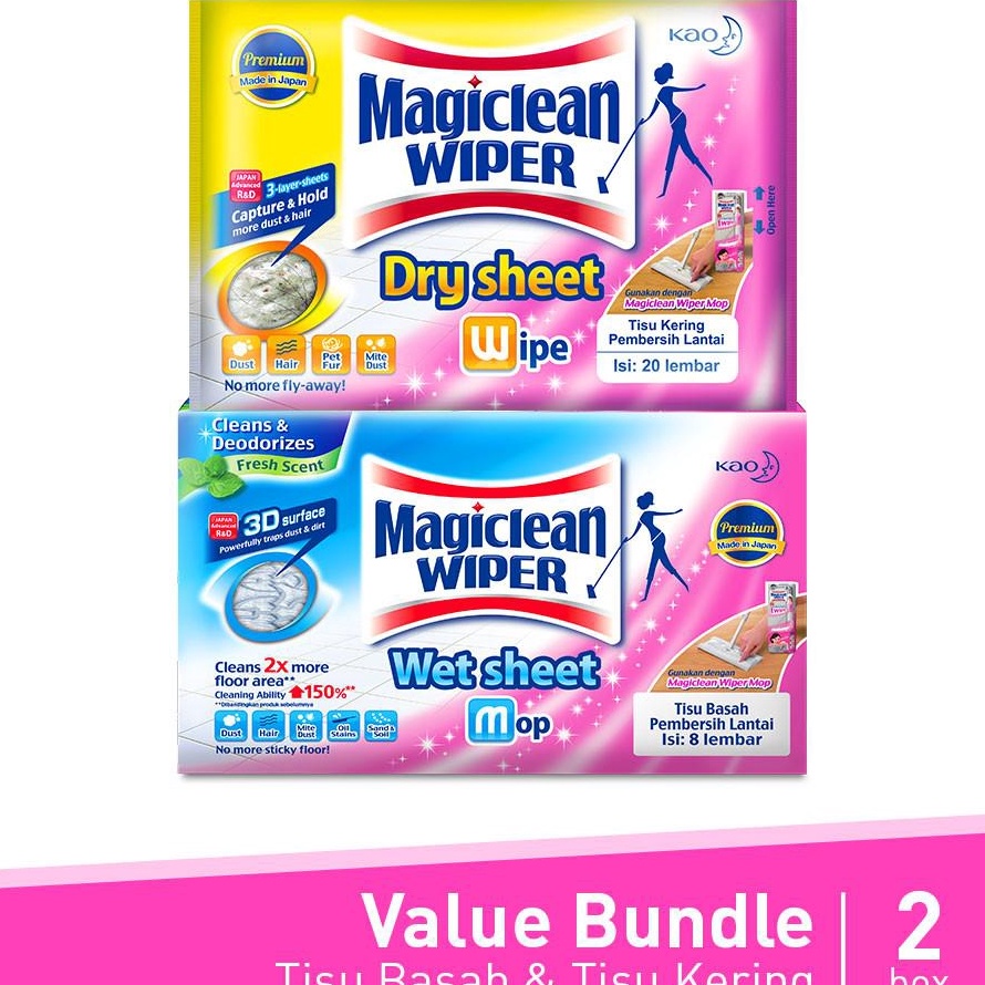 Jual Segera Dapatkan!! Magiclean Wiper Dry 20S & Wet 8S Sheet Value ...