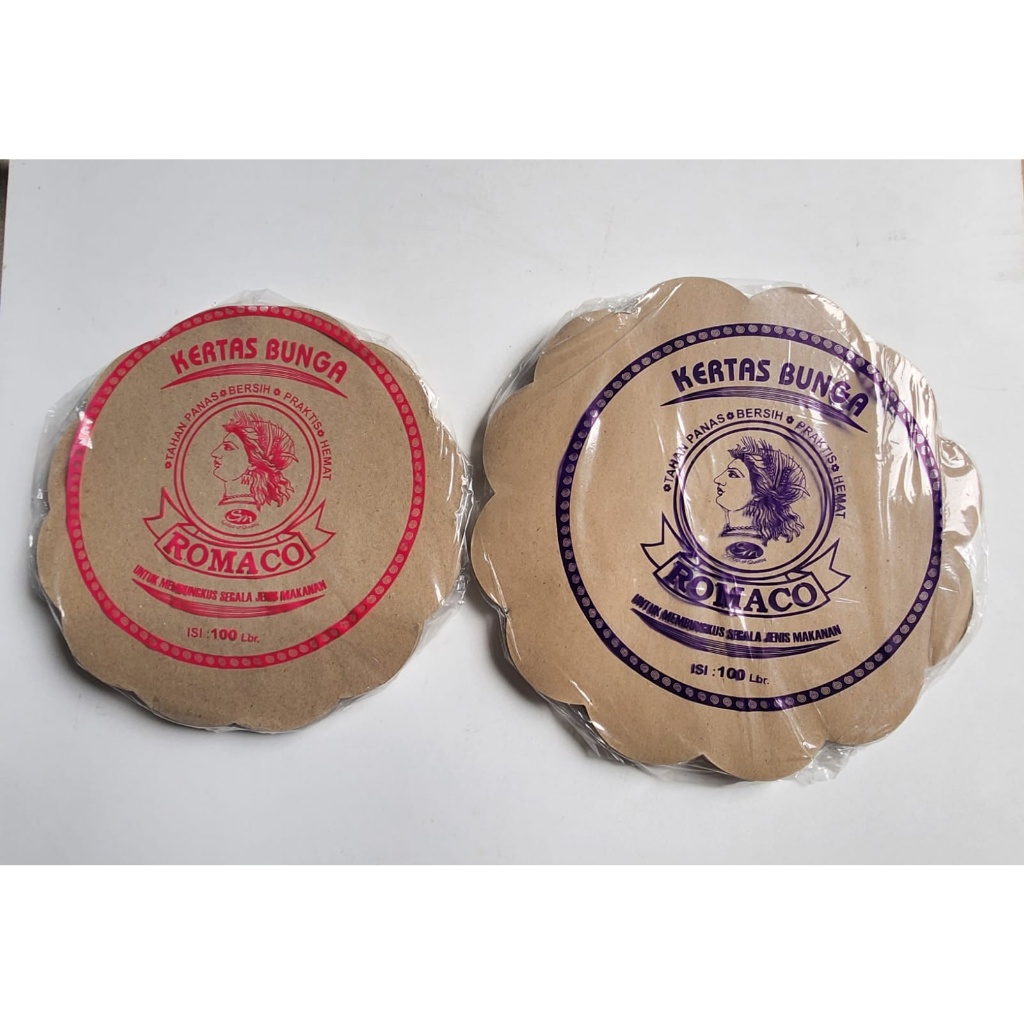 Jual Kertas Nasi Bunga Bulat Kembang Coklat Alas Nasi Piring Lidi Rotan ...