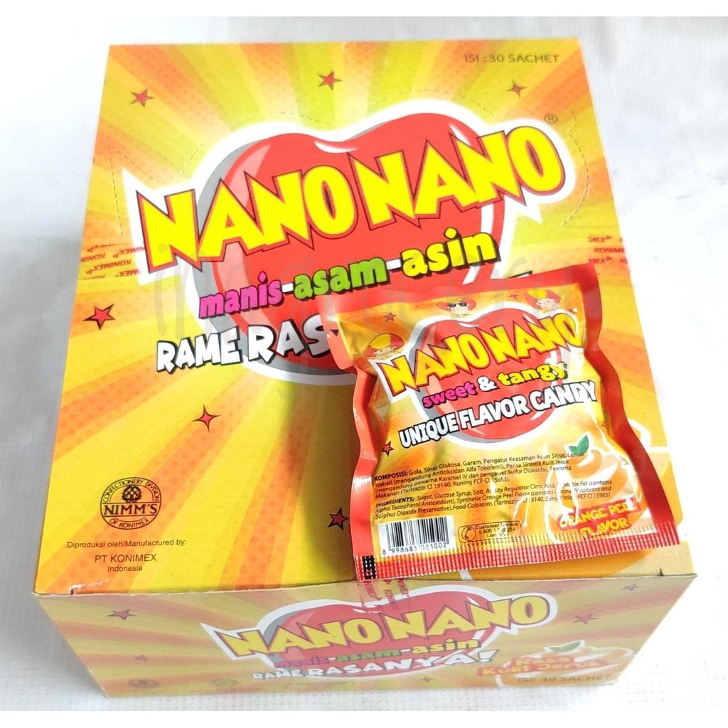 Jual Permen Nano Nano 1 Box isi 30 Sachet @12,5gr Candy Manisan Buah ...