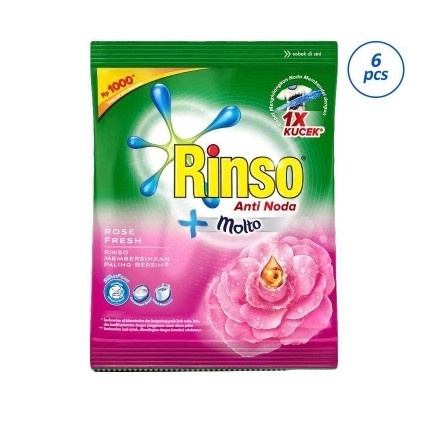 Jual Rinso Molto Deterjen Bubuk 1 Renceng isi 6 Sachet @40gr Rose Fresh ...