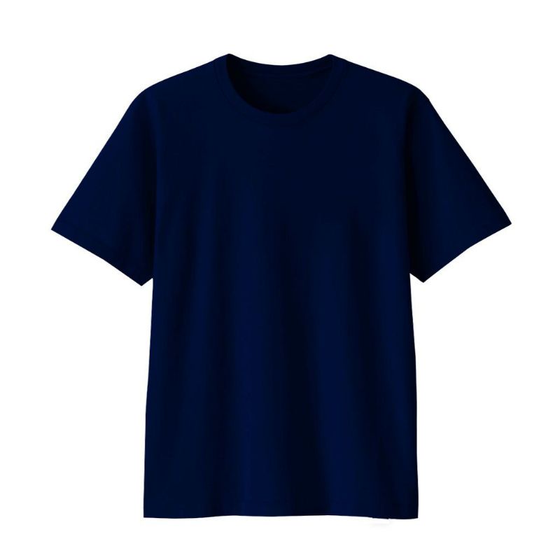 Jual Kaos Polos Pria dan Wanita Warna Navy Lengan Pendek Leher O-Neck ...