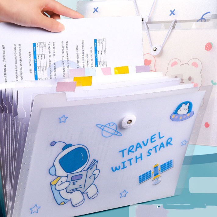 Jual LTI285 cute multilayer folder document organizer map tempat ...