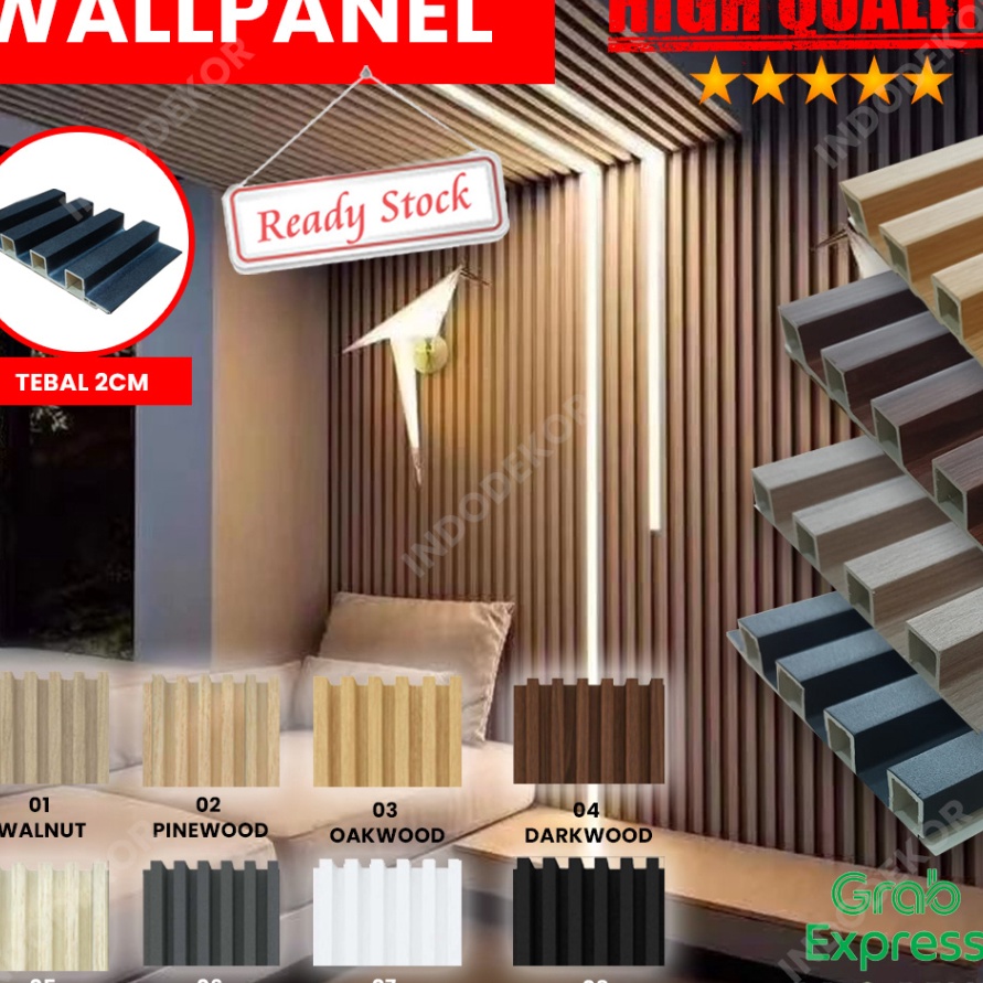 Jual RSCV3864 (C6369] Wood Panel WPC / Wall Panel PVC / Woodpanel Wallpanel Kisi Kisi Kayu ...