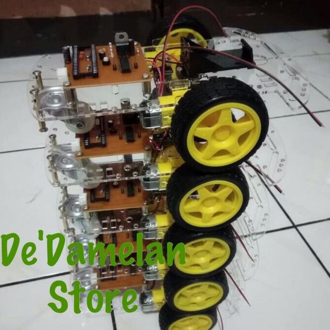 Jual Robot Line Follower Tracer + 5 ADC line sensor Atmega16 | Shopee ...