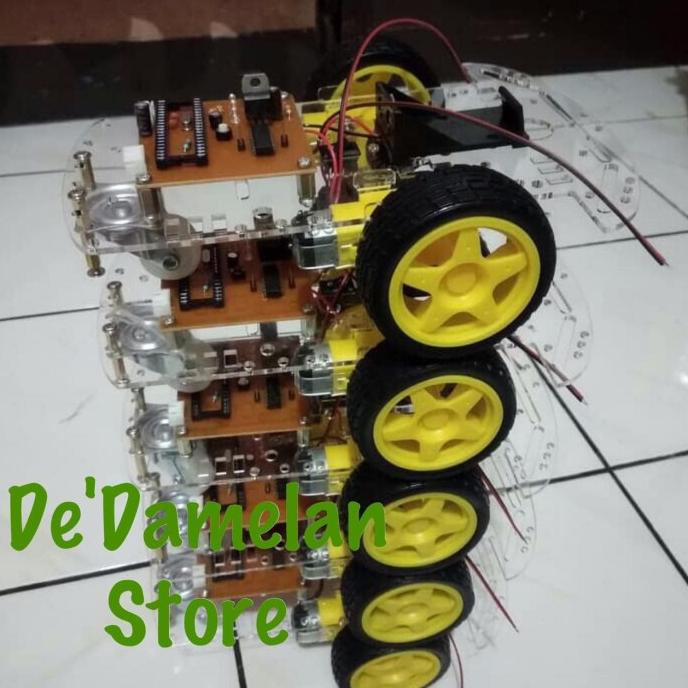 Jual Robot Line Follower Tracer + 3 ADC line sensor Atmega16 | Shopee ...