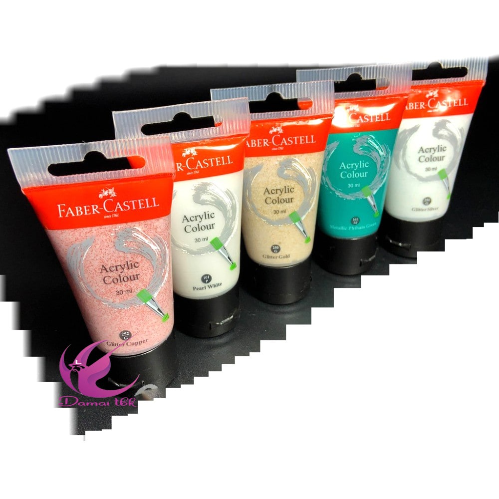 Jual Cat Acrylic Glitter 30 ml Faber Castell Satuan Cat Lukis Akrilik ...